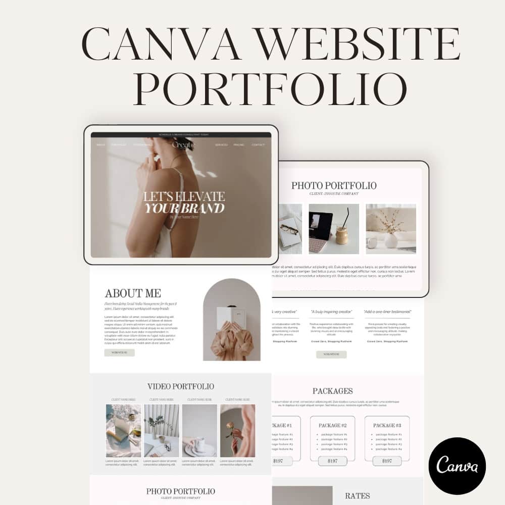 Portfolio Canva Website Template - Editable Personal Portfolio for ...
