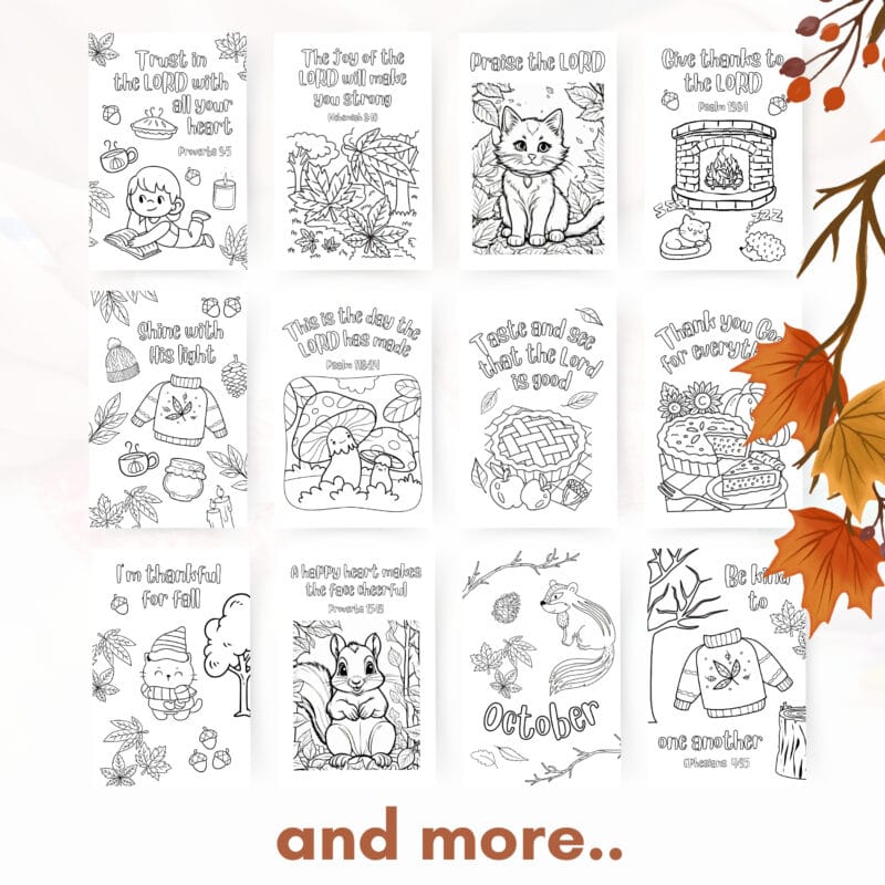 15 Fall /Autumn Sunday School Coloring Pages | Homeschool Printable ...