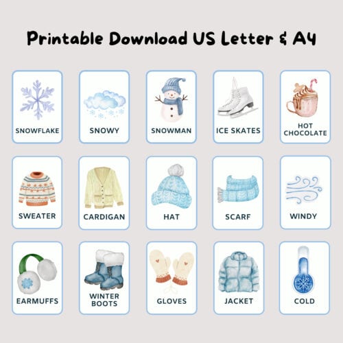 16 Winter Flashcards | Winter Flashcards | Nature Cards | Winter ...