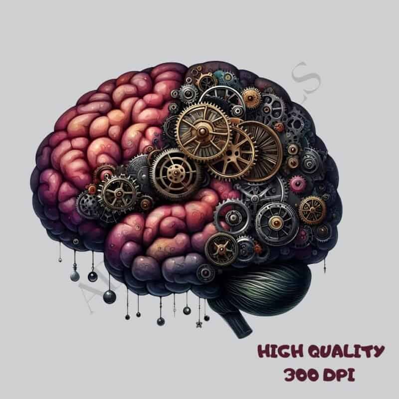 15 Steampunk Brain Art PNG Clipart - Temzli