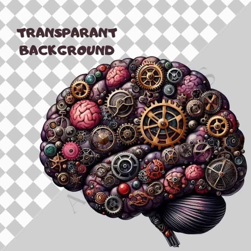 15 Steampunk Brain Art PNG Clipart - Temzli