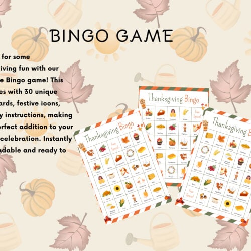 Printable Thanksgiving bingo game | Thanksgiving party | Fall bingo ...