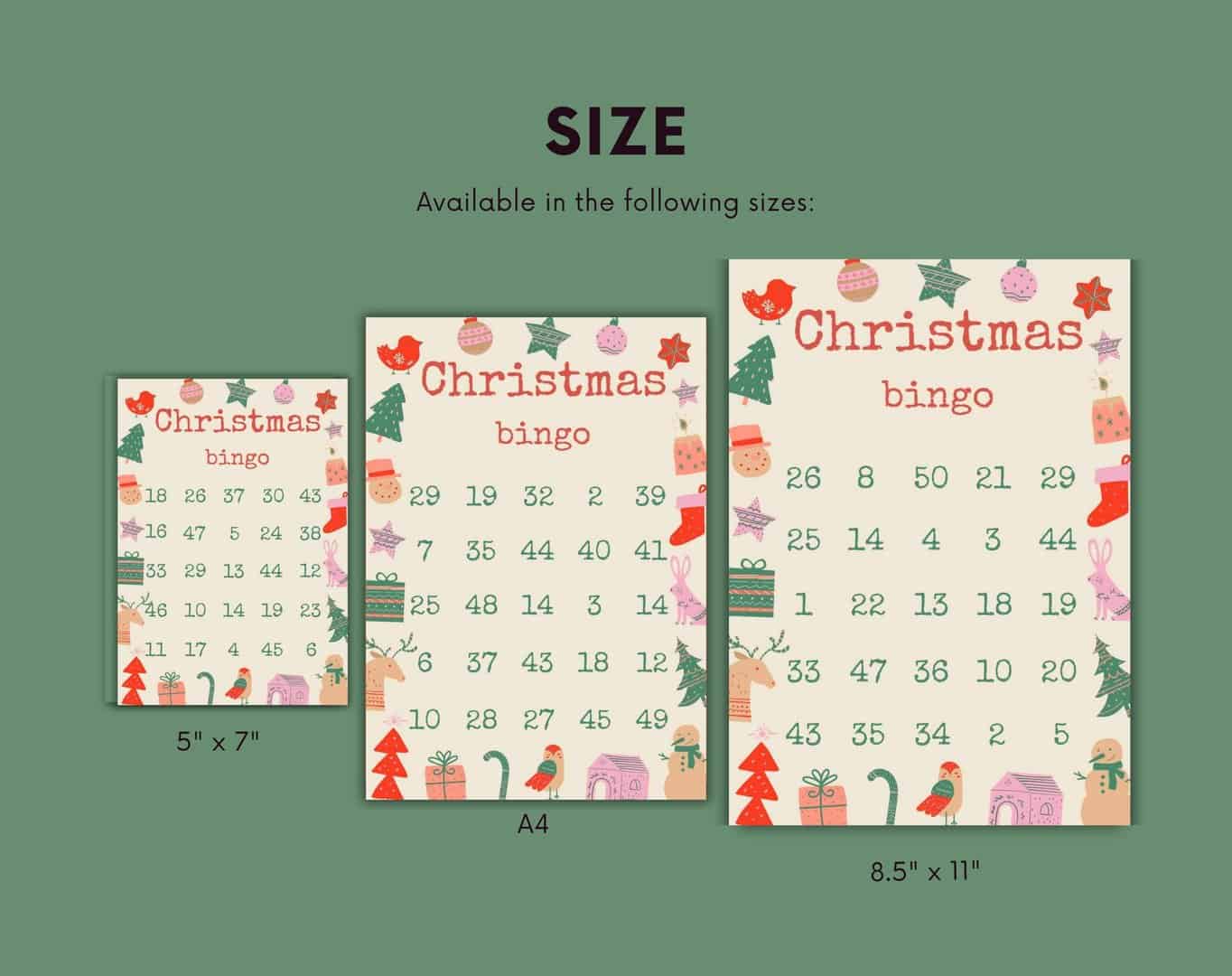 Christmas Bingo Cards Christmas Game Printable Christmas Bingo Digital ...
