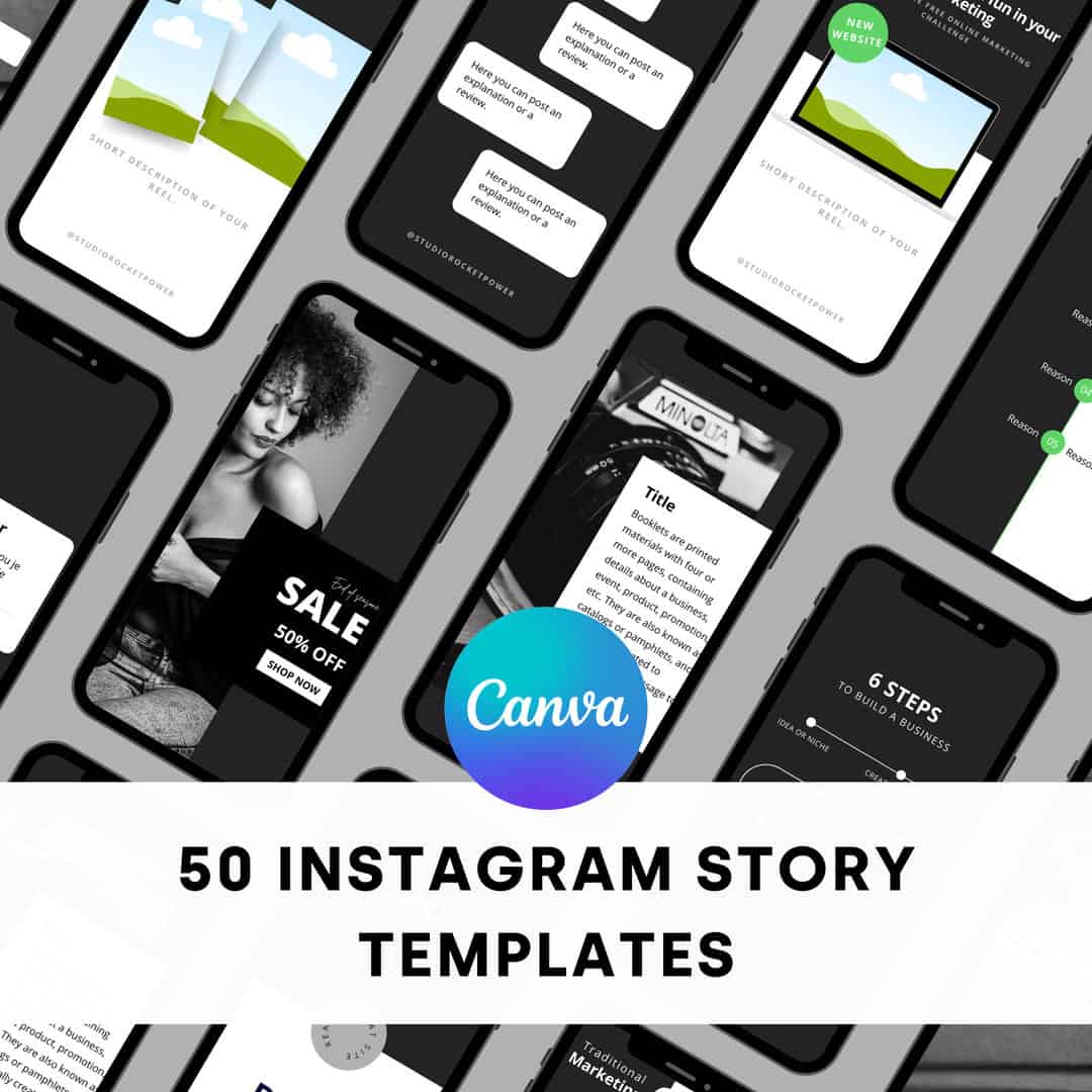Black White Instagram Story Templates Canva for Business | Editable ...