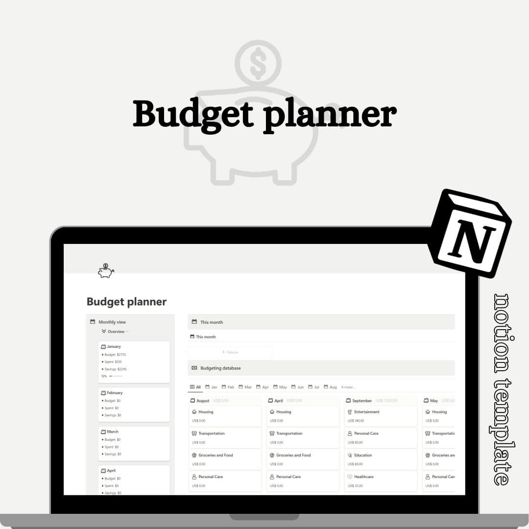 Notion budget planner | Notion financial template | Notion budgeting ...