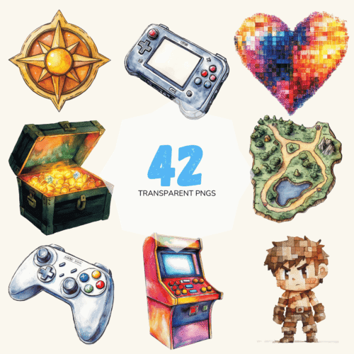 Watercolor video games png, Arcade game clipart, Computer clipart ...