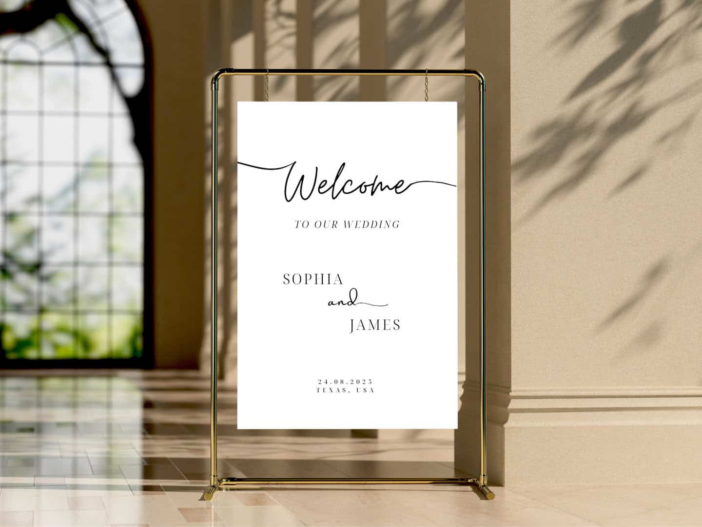 Minimalist Wedding Welcome Sign | Simple Wedding Template | Script ...