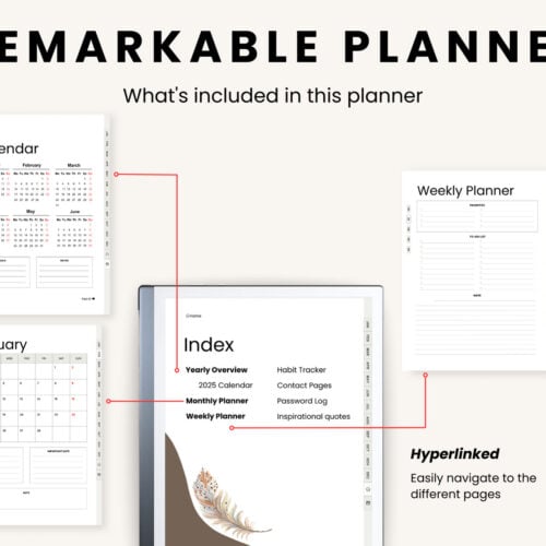 Remarkable Paper Pro Yearly Planner for 2025 / Digital Planner for ...