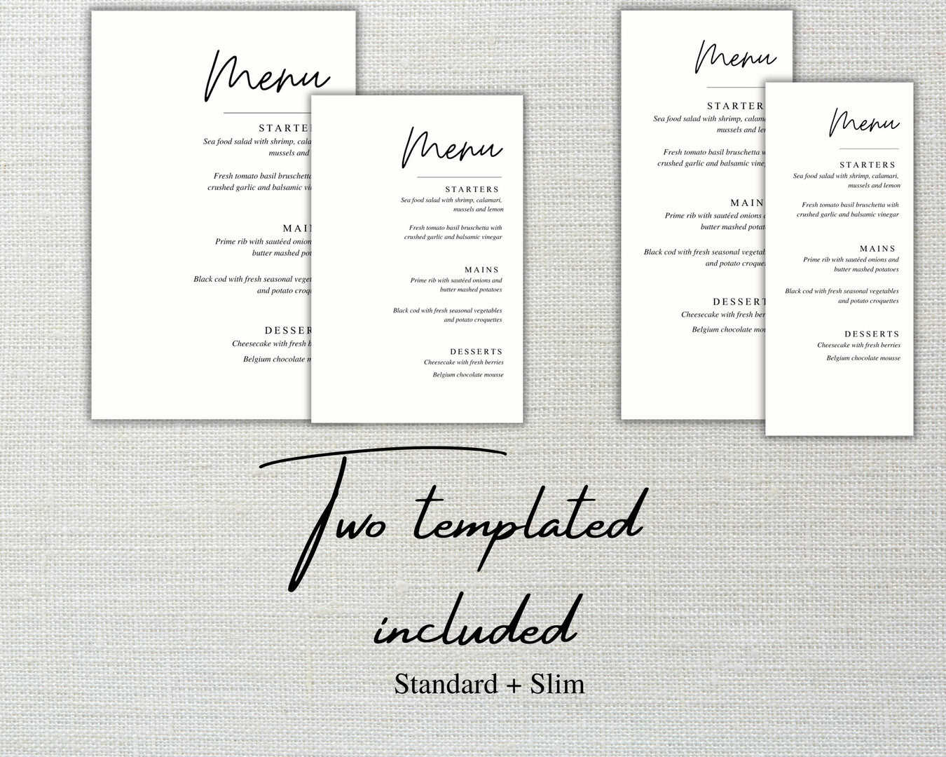 Chic Black Wedding Menu Template | White Minimalist Reception Dinner ...