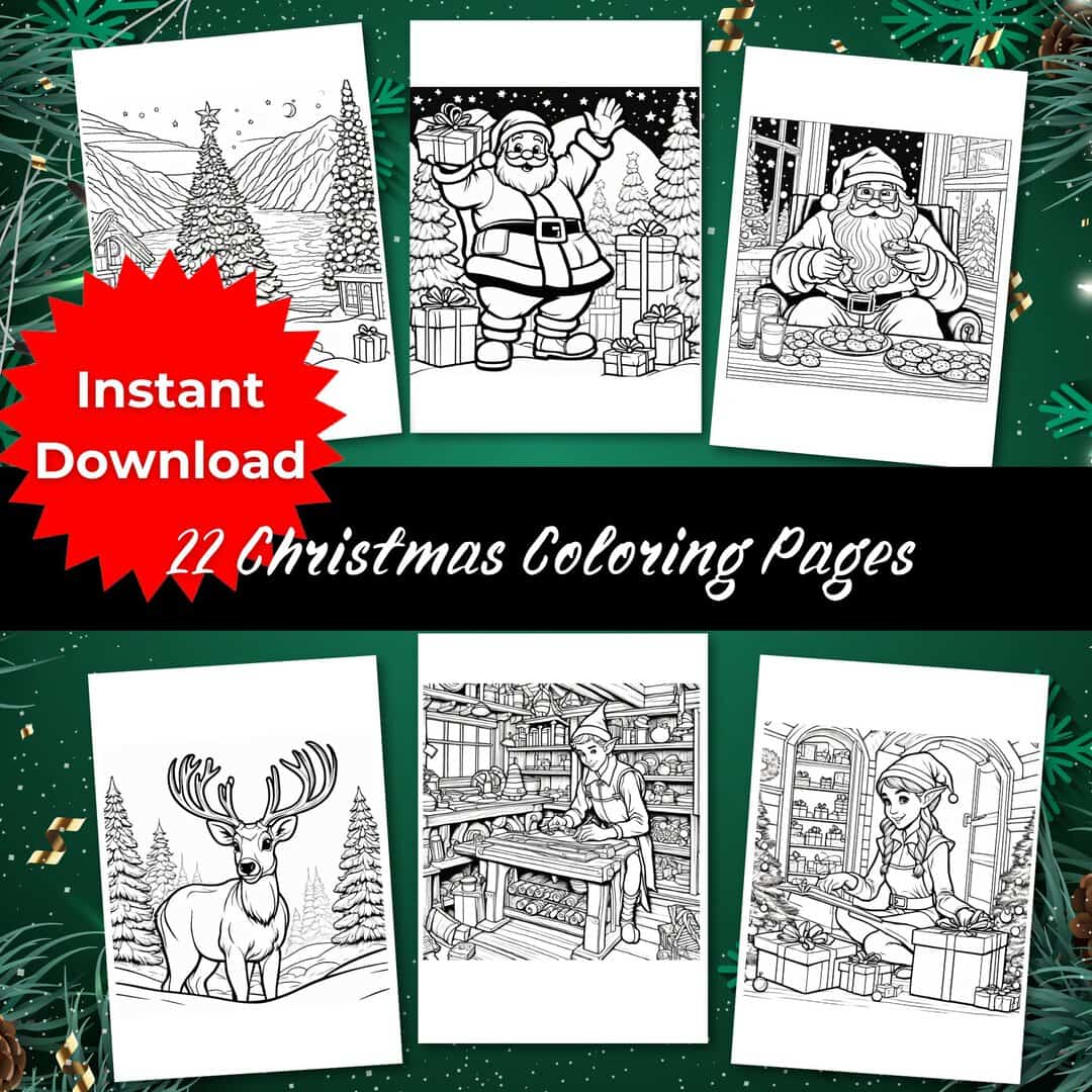 Christmas Coloring Pages for Kids | Digital Download | Fun & Festive ...