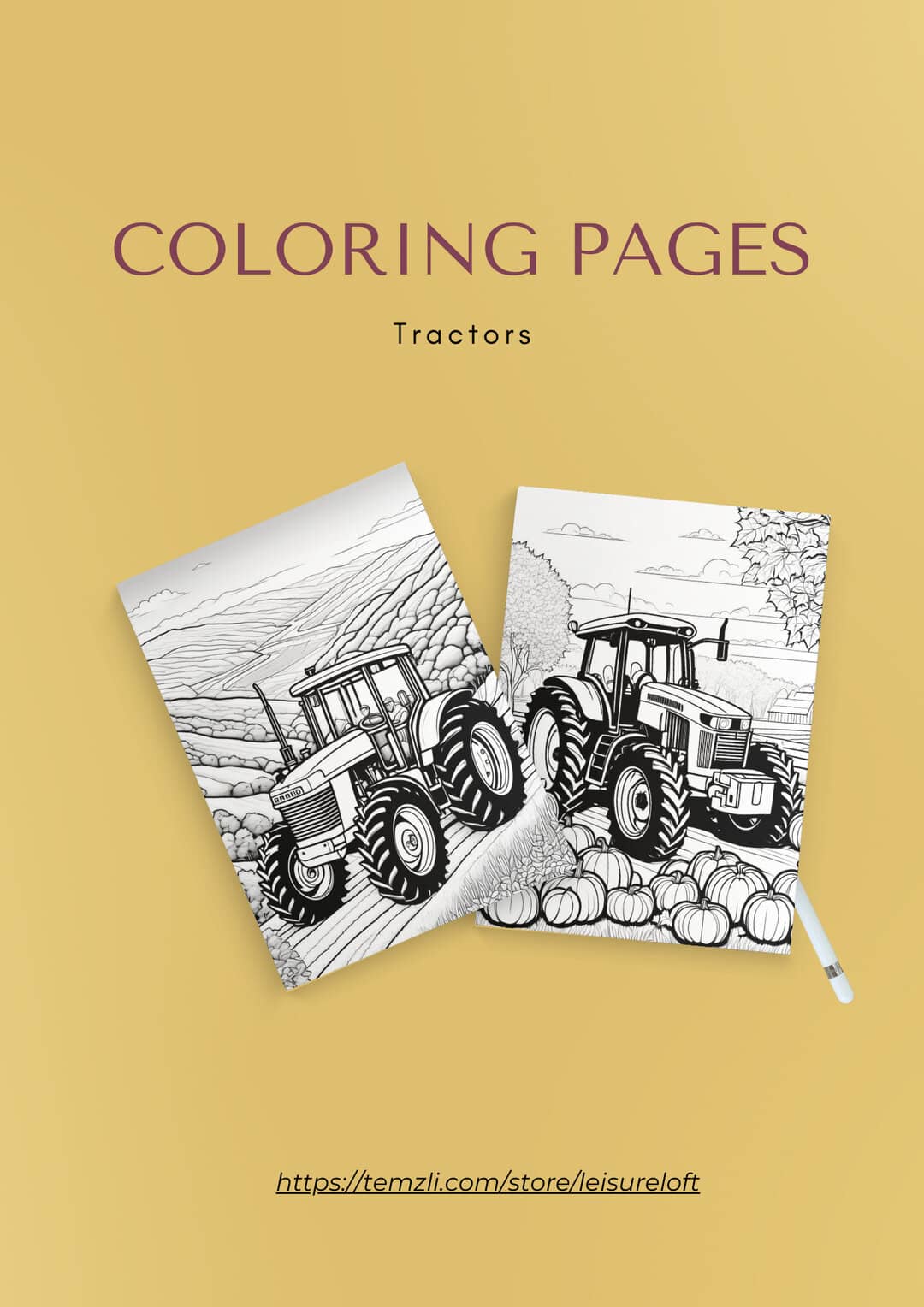 Coloring pages (8) - Tractors - Temzli