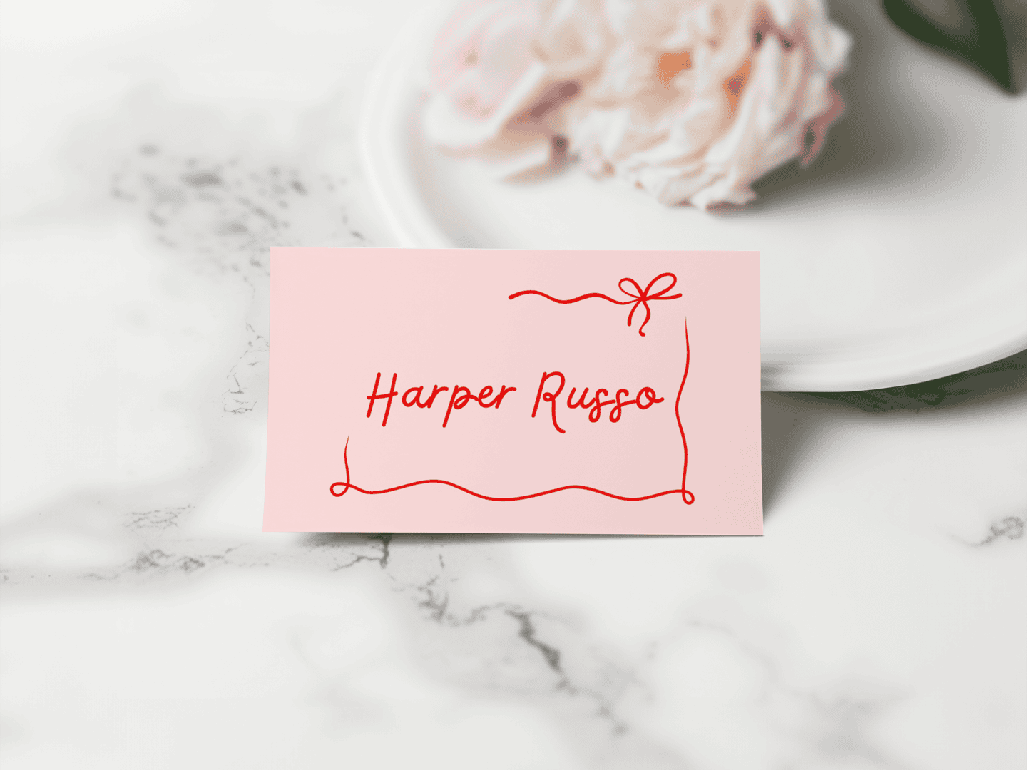 Handwritten Place Cards Template | Editable Calligraphy Name Card ...