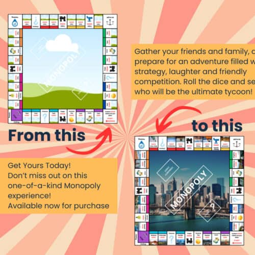 Customized printable monopoly template, Monopoly template, Custom ...