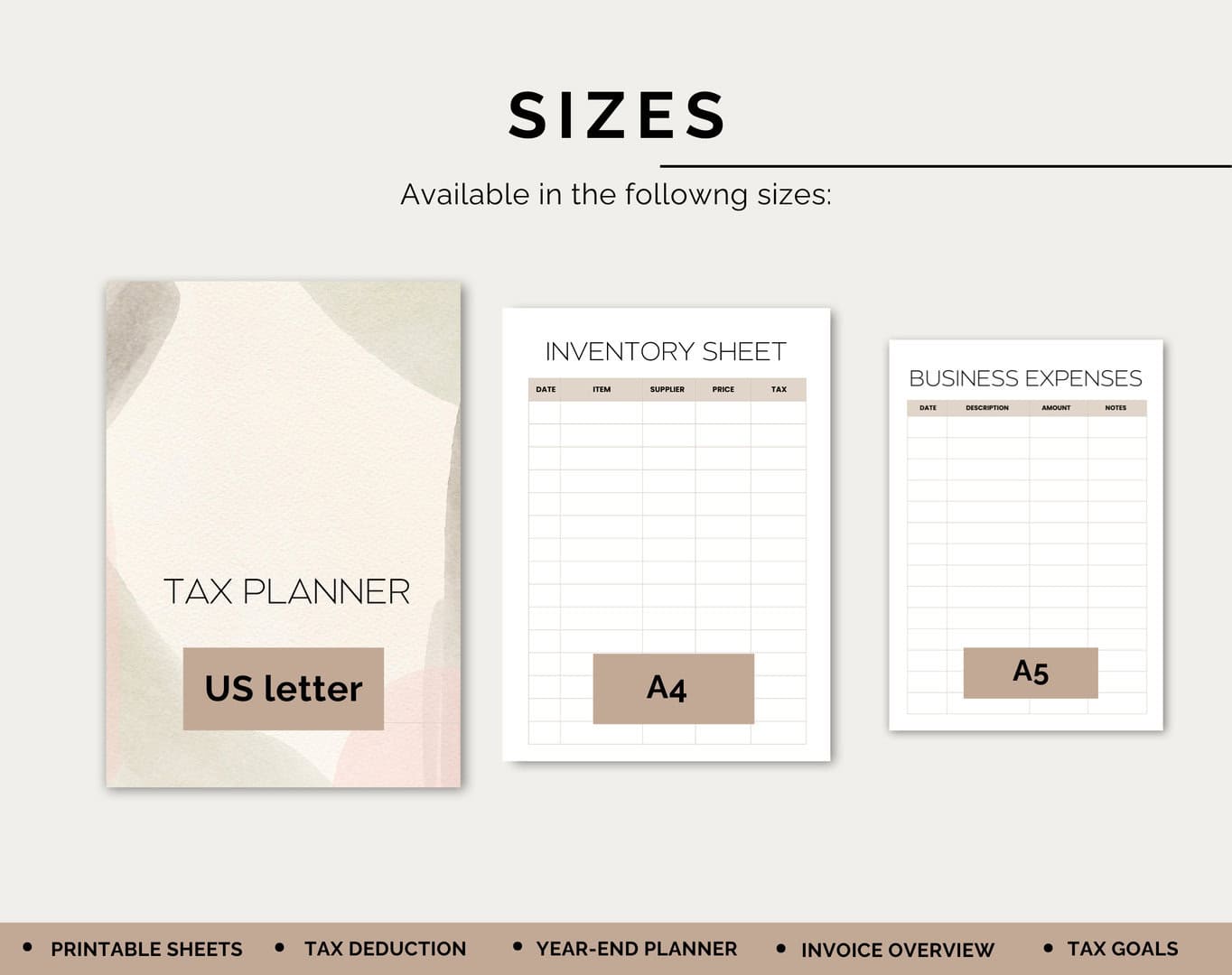 The printable Tax Bundle, Tax deduction tracker, Business Tax Log ...