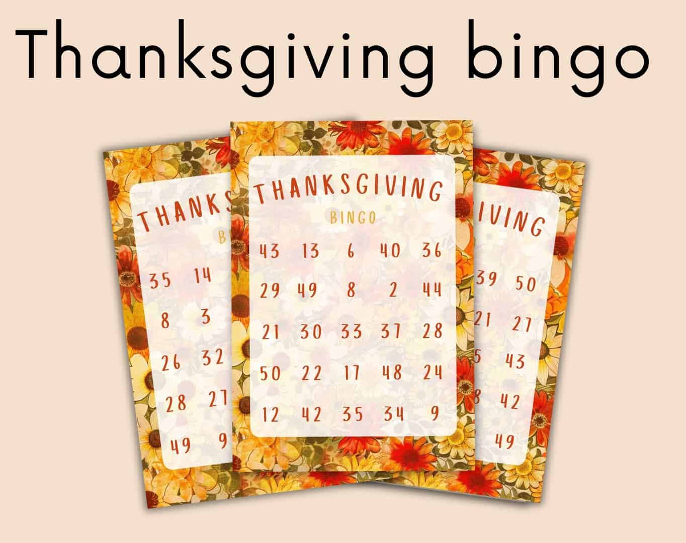 Thanksgiving Bingo Cards, Thanksgiving Game, Thanksgiving Printable ...