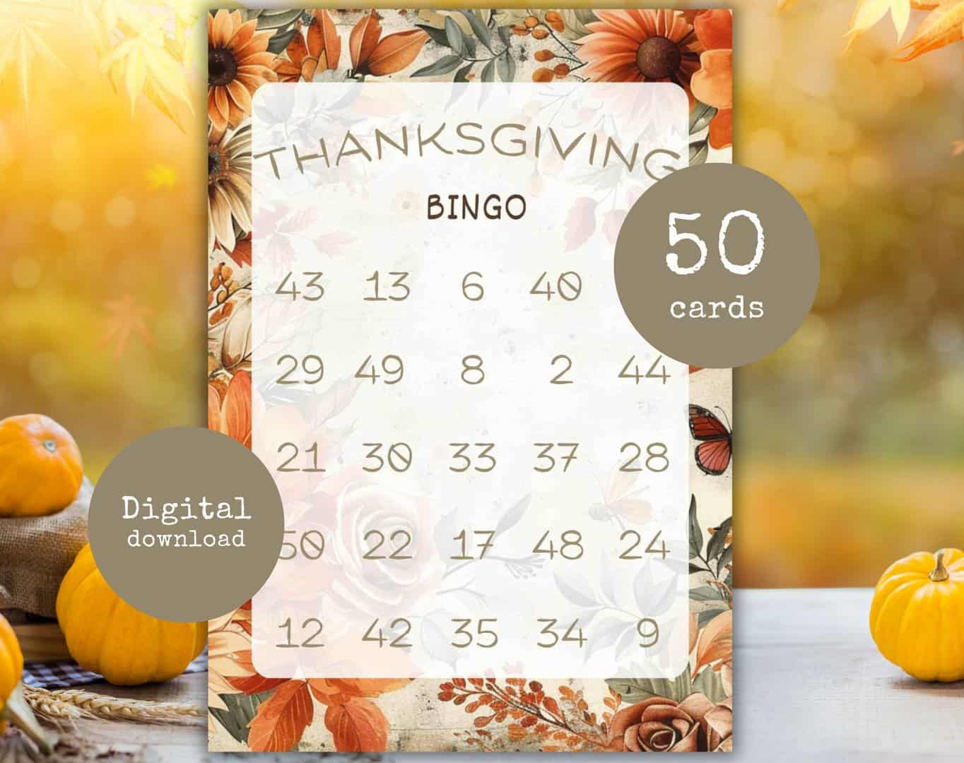 Thanksgiving Bingo Cards, Thanksgiving Game, Thanksgiving Printable ...