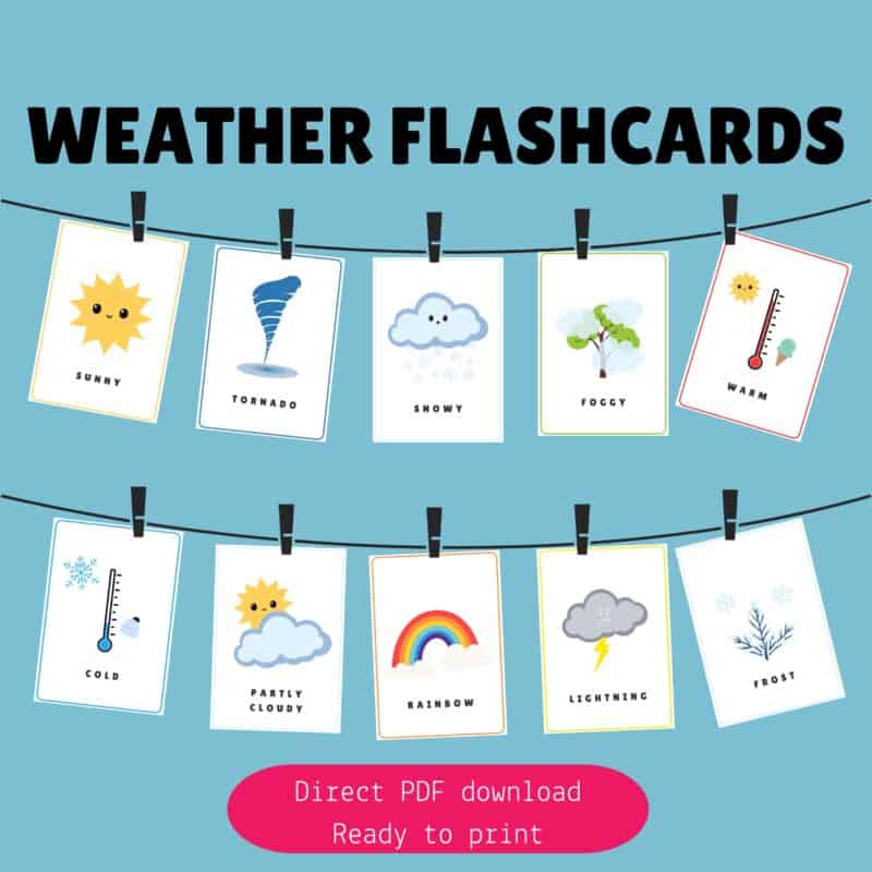 Printable Flashcards | Weather Flashcards | Montessori printable ...