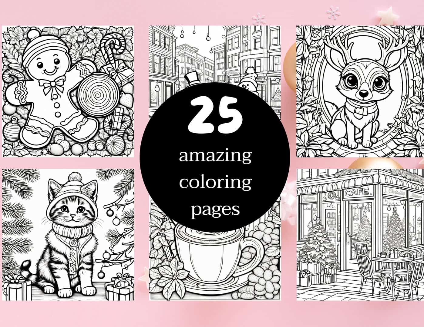 Christmas coloring pages for kids - printable fun coloring book for ...