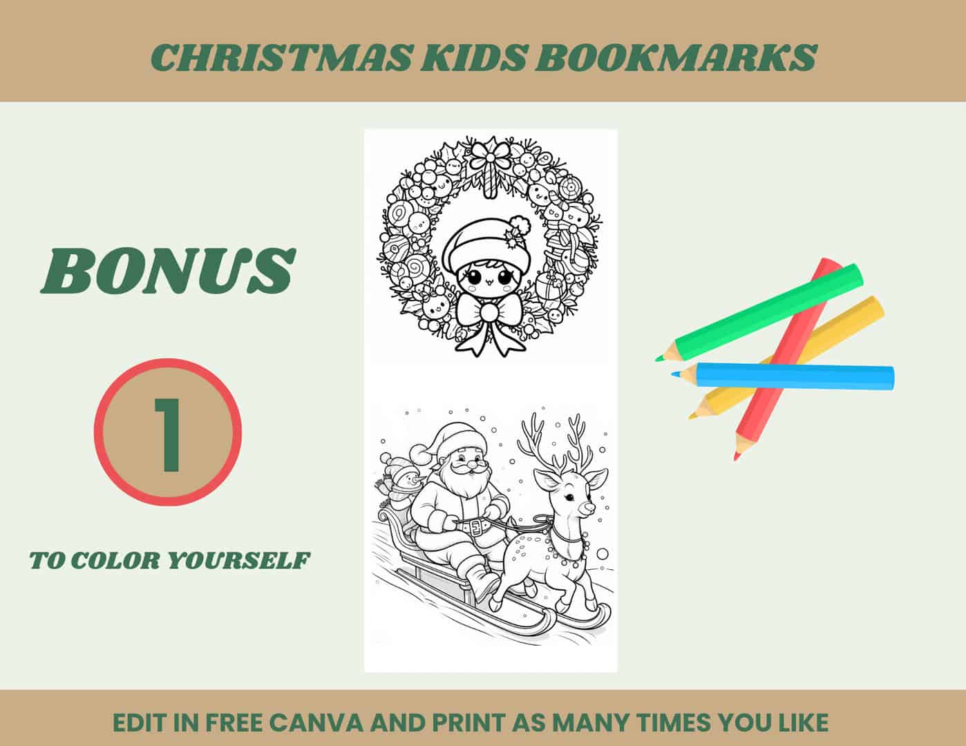 Cute Custom Christmas Bookmark Set, Printable Bookmarks for women ...