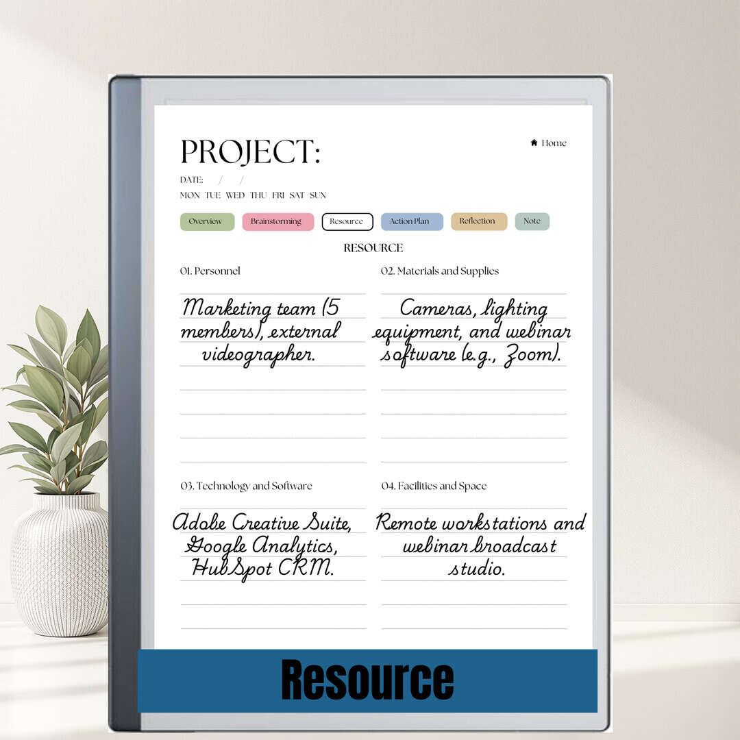 Project Planner For Remarkable Paper Pro, ReMarkable Paper Pro ...
