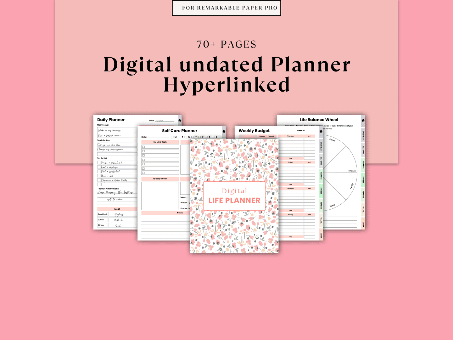 Digital Life Planner suitable for reMarkable Paper Pro | Undated ...