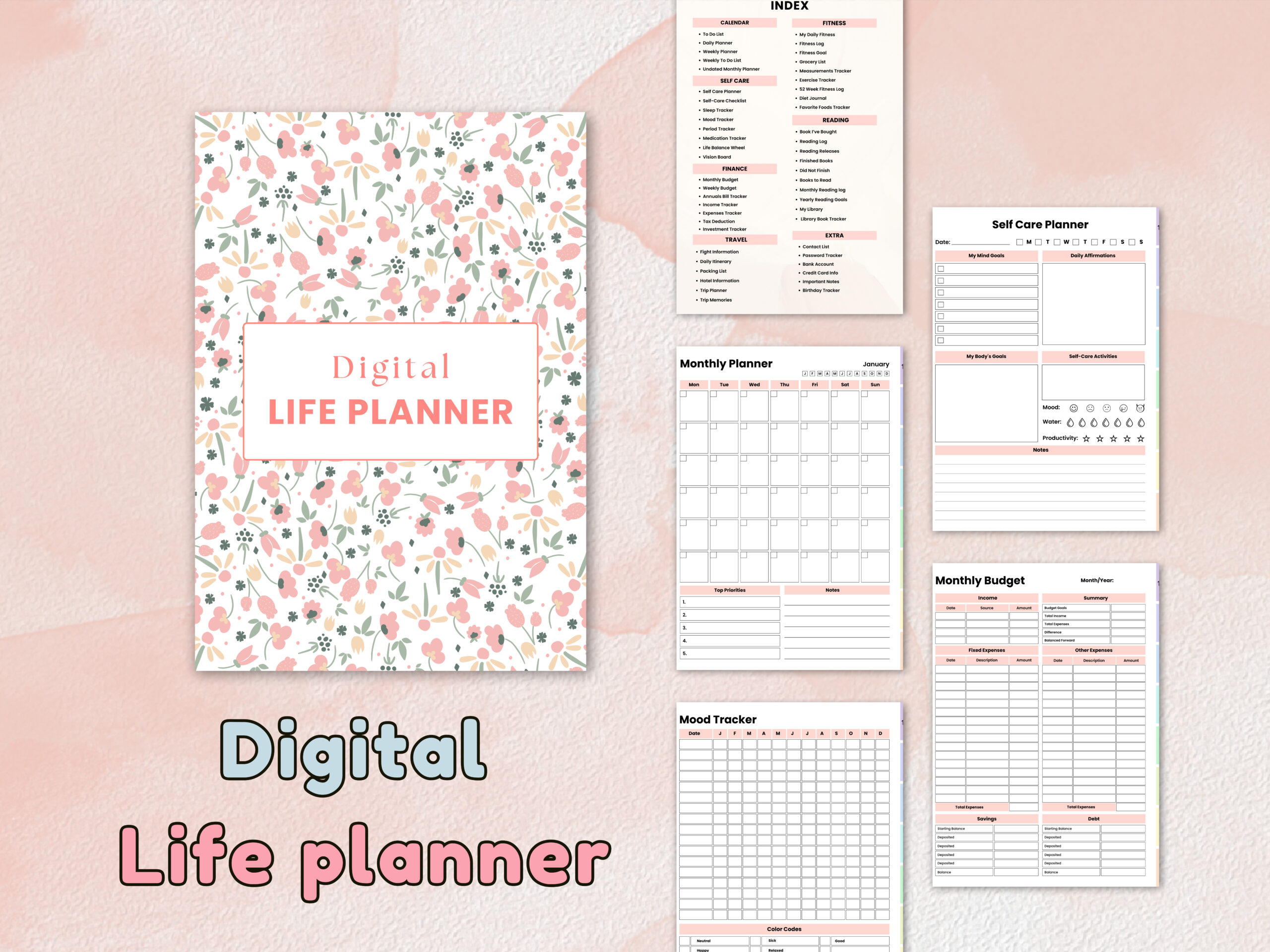Digital Life Planner suitable for reMarkable Paper Pro | Undated ...