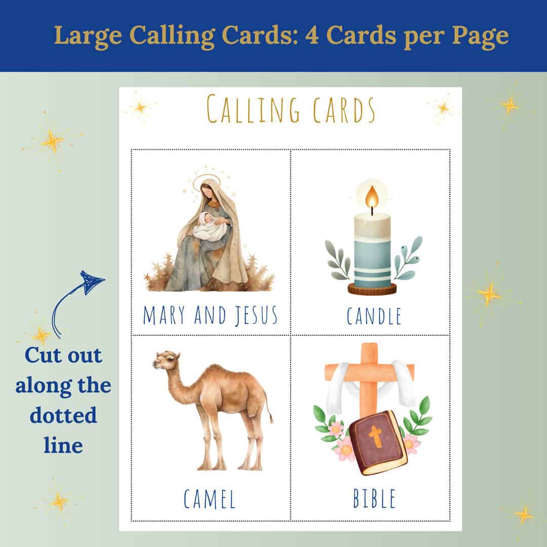 Nativity Bingo Game – 30 Printable Cards, Perfect for Church, Bible ...