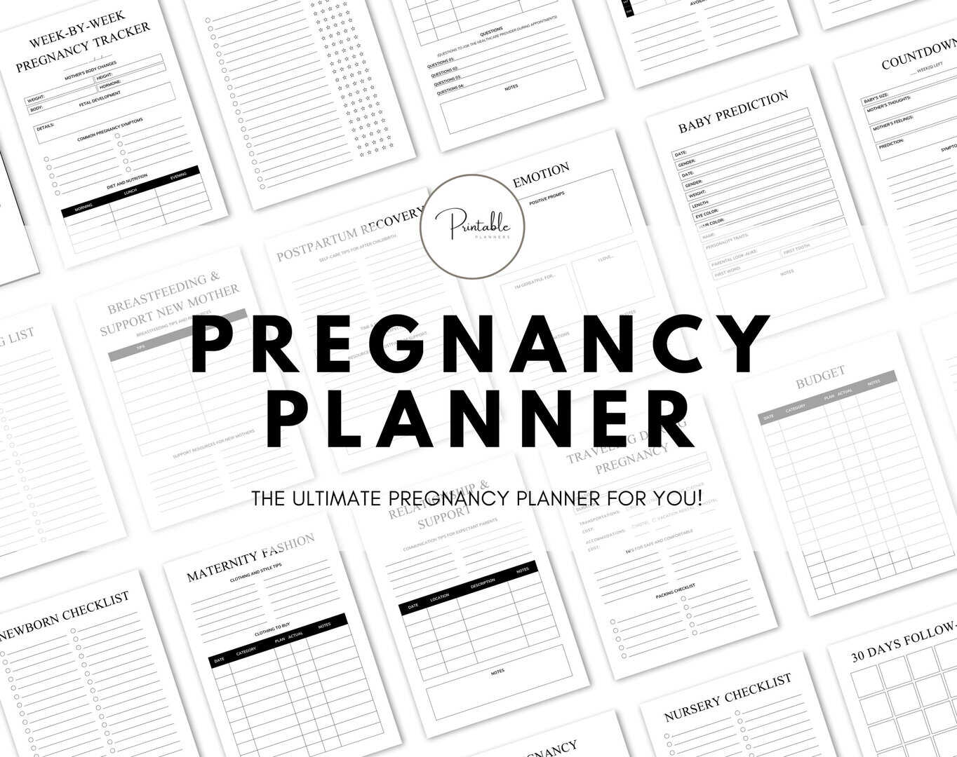 Pregnancy Planner Printable - Printable Pregnancy Journal Bundle ...