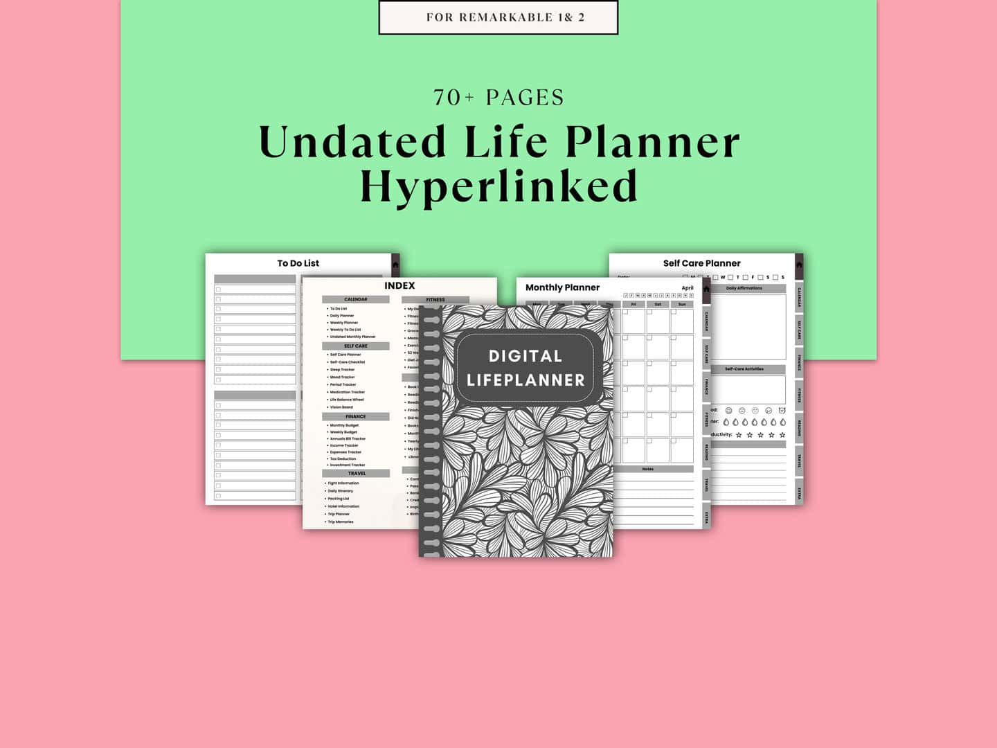 Digital Life Planner Template for reMarkable 1 & 2- Interactive planner ...