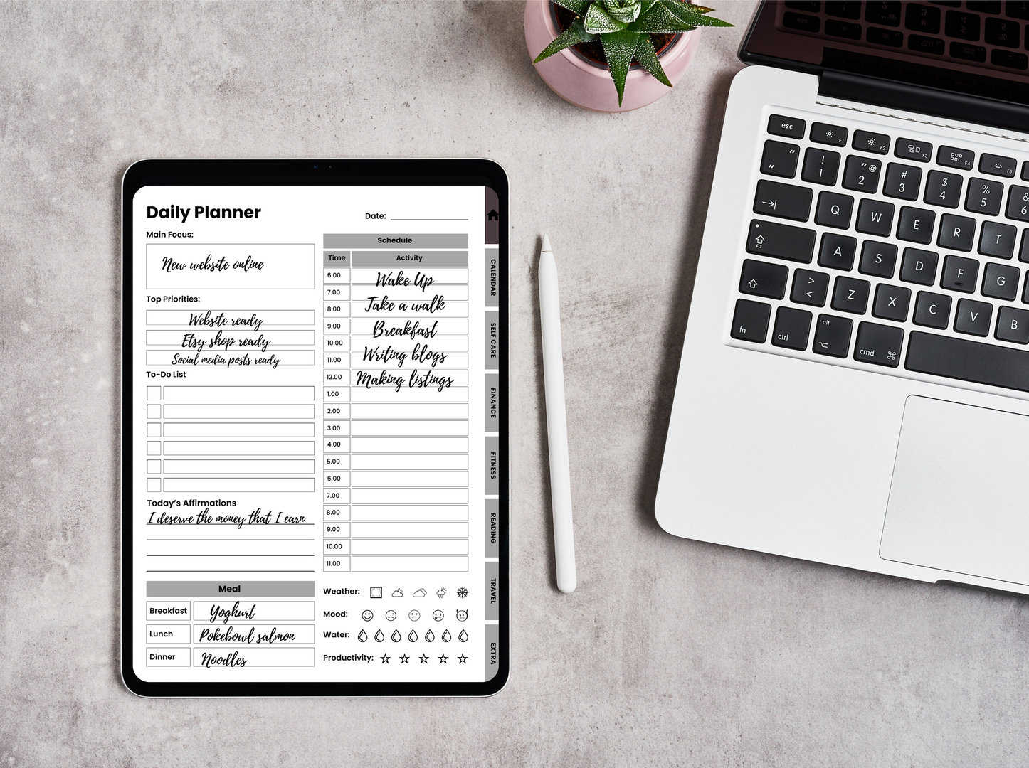 Digital Life Planner Template for reMarkable 1 & 2- Interactive planner ...