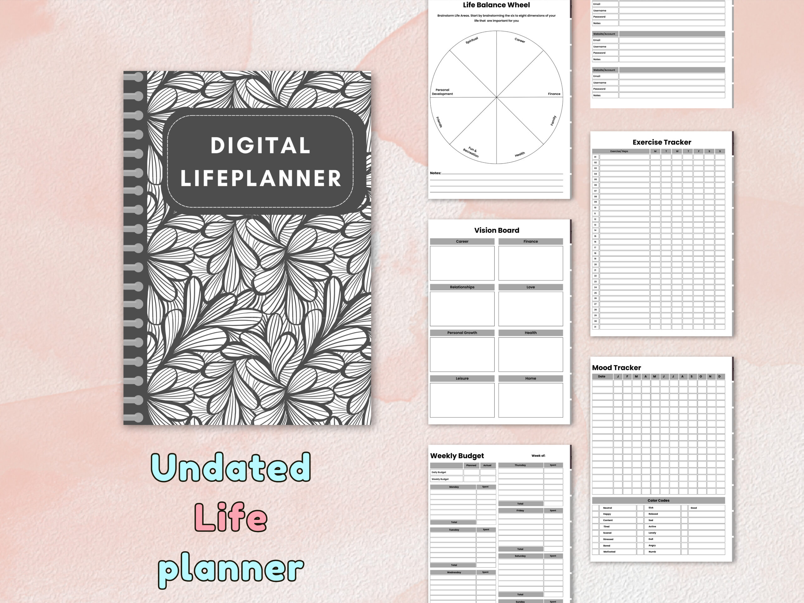 Digital Life Planner Template for reMarkable 1 & 2- Interactive planner ...