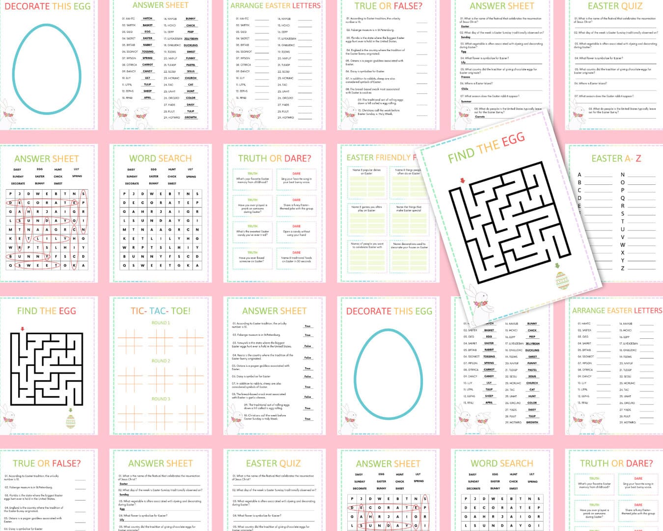 Easter Game Bundle - 10 Fun Printable Easter Party Games for All Ages ...
