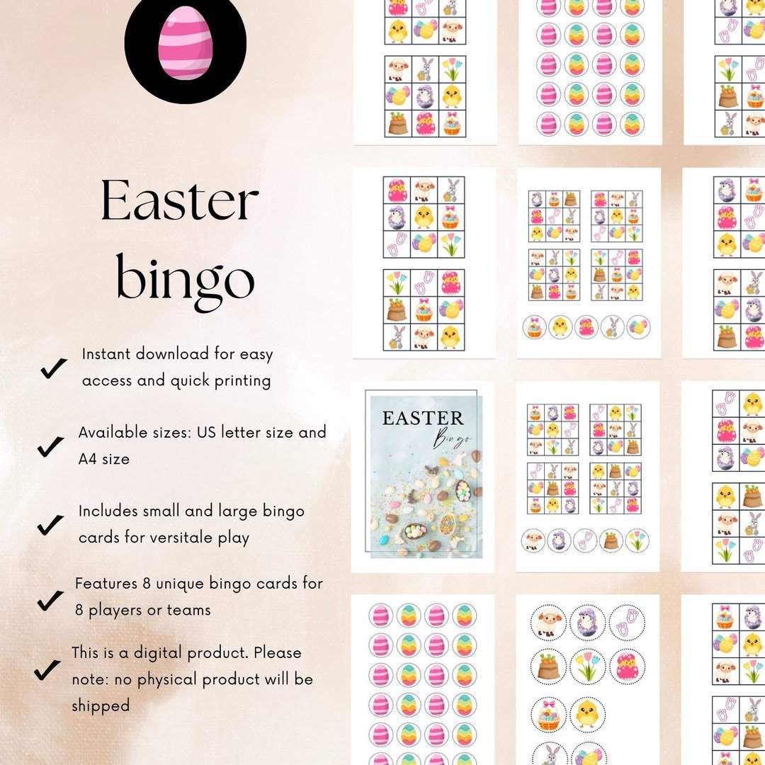 Easter Bingo Printable - Fun & festive Easter game for kids, families ...