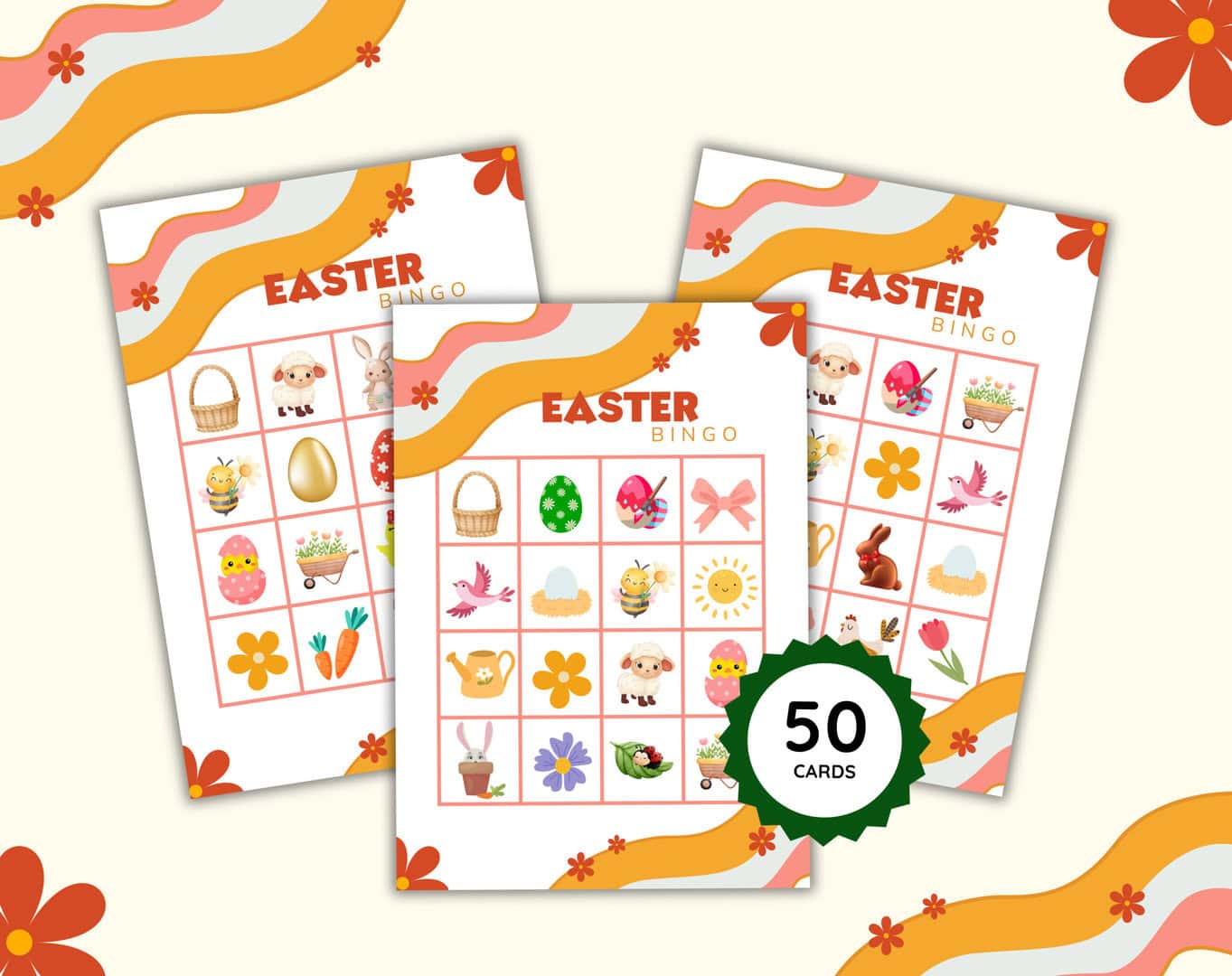 Easter bingo, Easter game, Printable game - Temzli