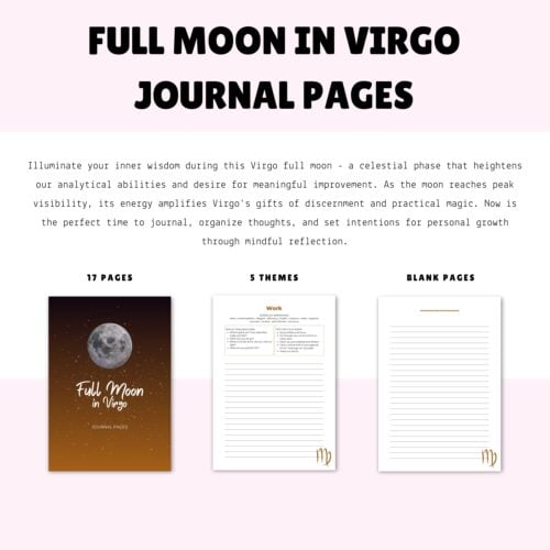 Full Moon in Virgo Journal Pages | Printable Full Moon Journal Virgo ...
