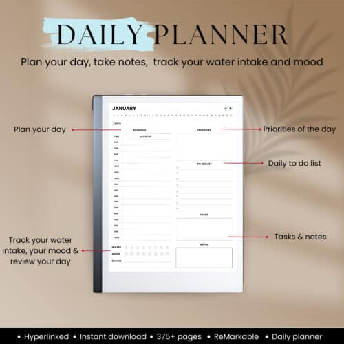 Remarkable Paper Pro Yearly Planner for 2025 + 2026 + 2027 | Digital ...