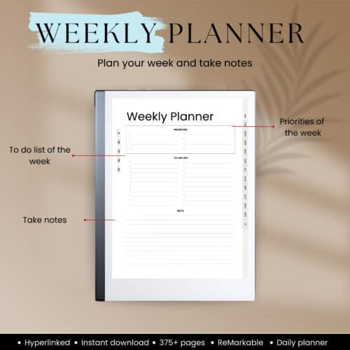 Remarkable Paper Pro Yearly Planner for 2025 + 2026 + 2027 | Digital ...