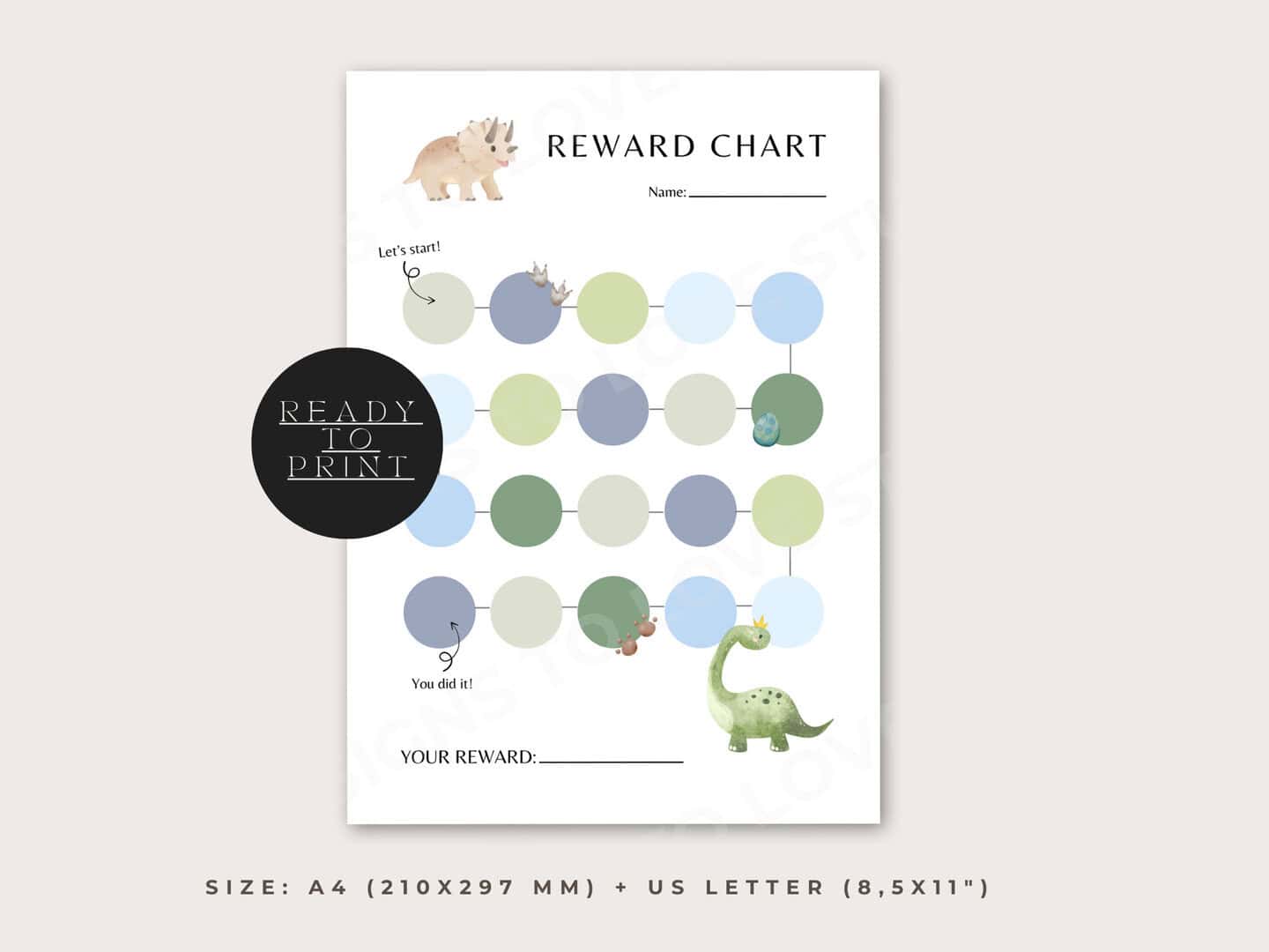 Reward Chart - motivate your child with this dino themed behavior chart ...