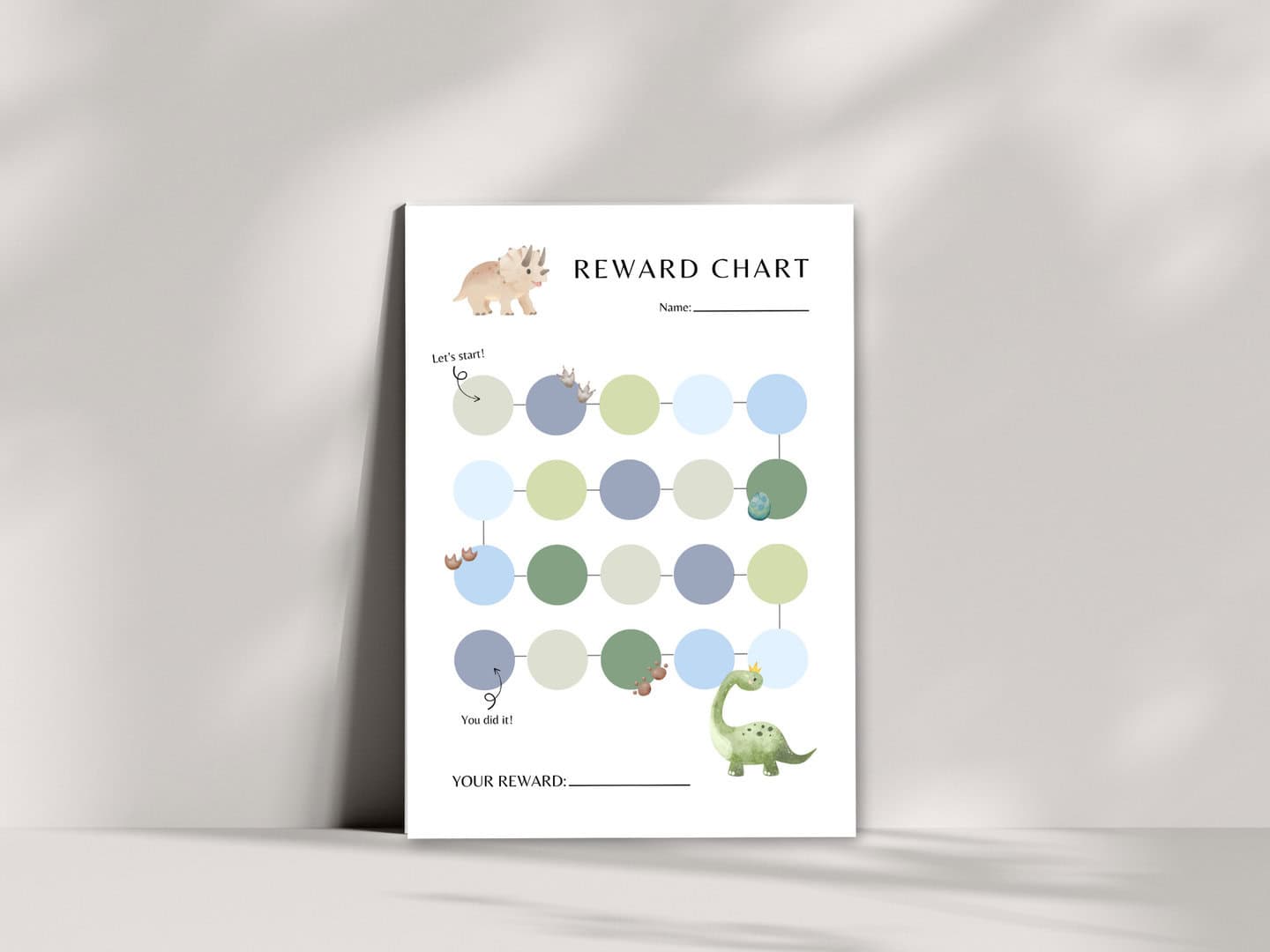 Reward Chart - motivate your child with this dino themed behavior chart ...