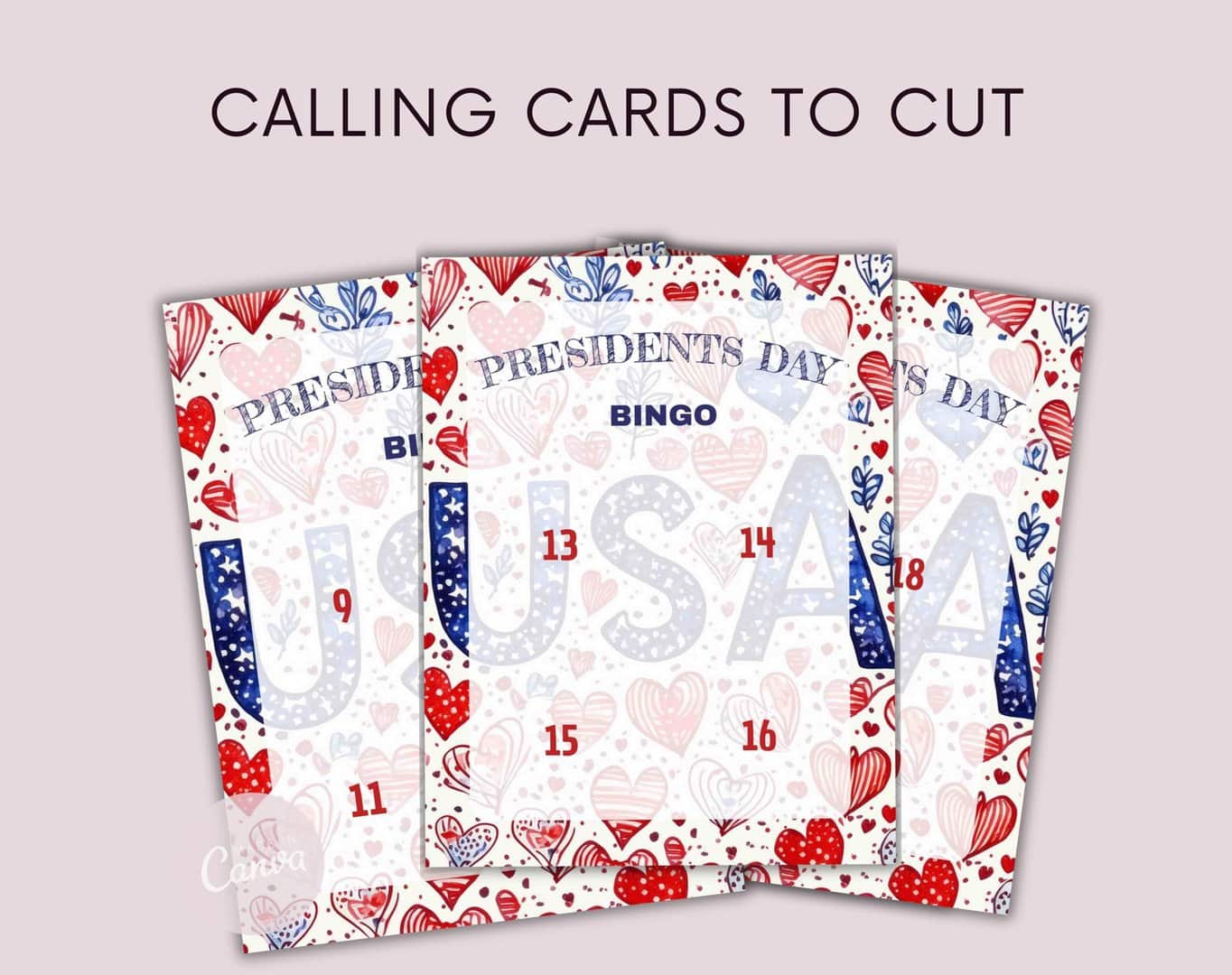 Presidents Day Bingo 50 BingoCards Kids activity Family game Presidents ...