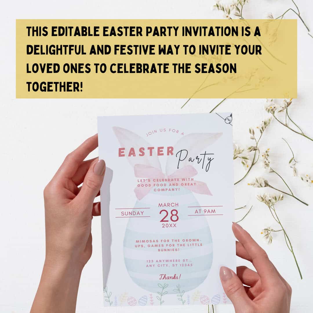 Easter Party invite, DIY Easter invitation printable, Digital Easter ...