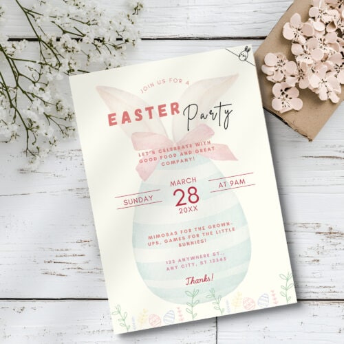 Easter Party invite, DIY Easter invitation printable, Digital Easter ...