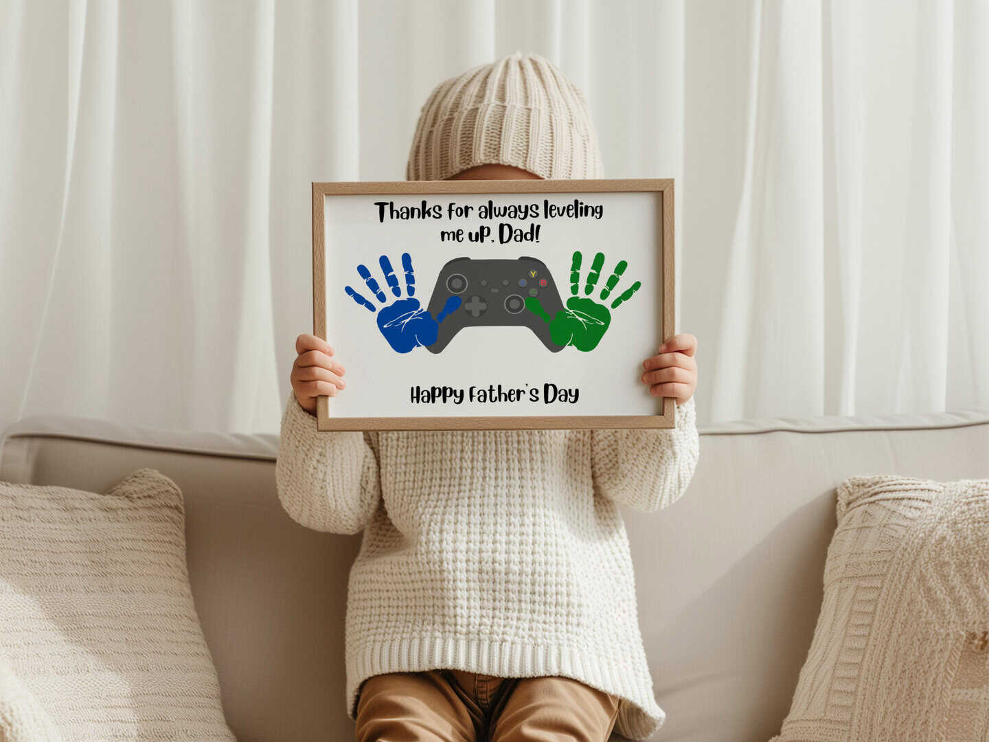 Gamer Handprint Craft, Father’s Day DIY Gift, Controller Printable Card ...