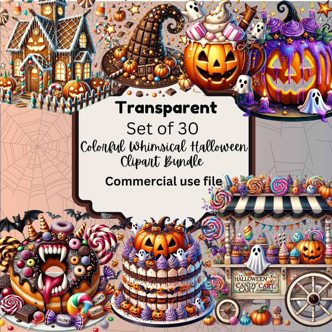 Whimsical Halloween Clipart Bundle - Temzli
