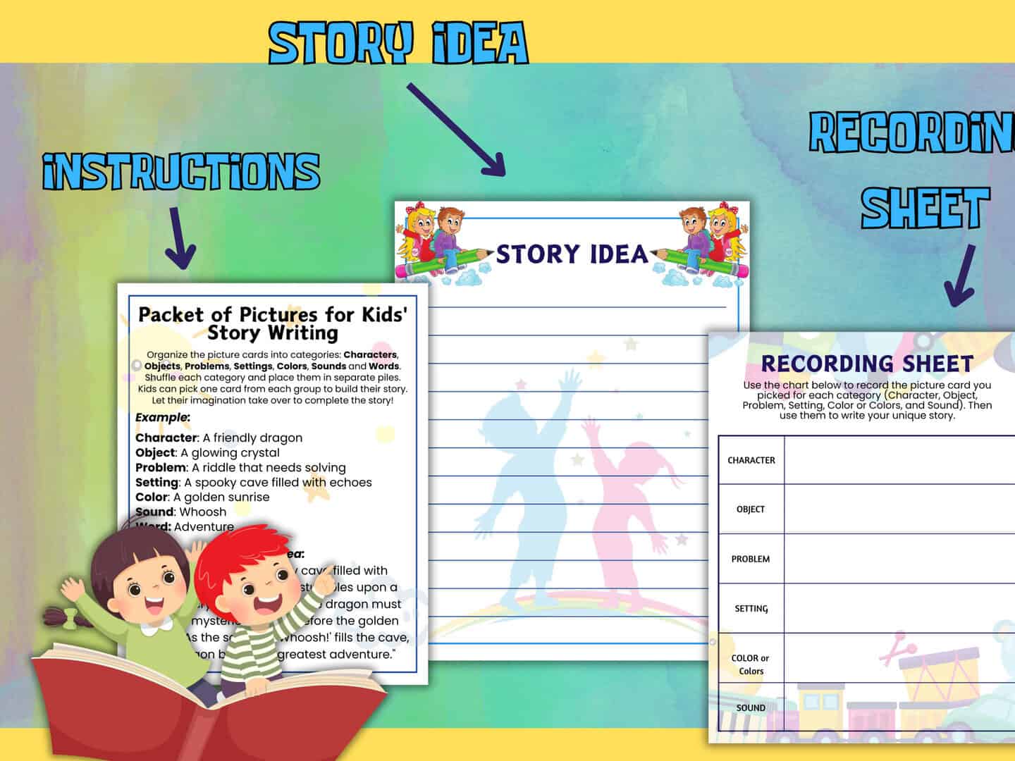 Creative Writing Prompts for Kids Printable | Story Building Cards with ...